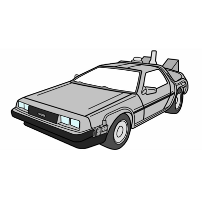 delorean coloring pages
